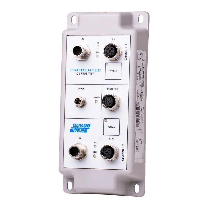 PROFIBUS DP repeater D1: M12 connectors, IP66 | FOXON