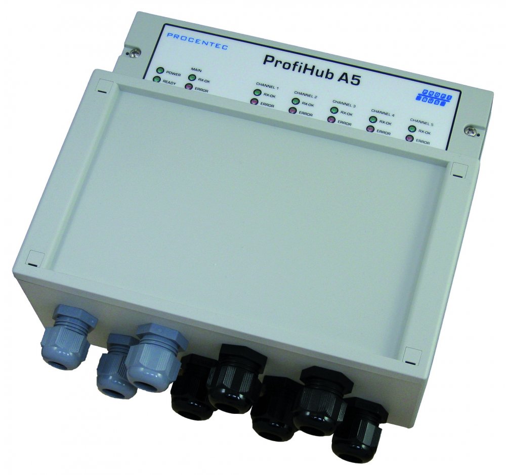 PROFIHUB A5 multi-repeater, 6 PROFIBUS DP segments, IP65 | FOXON